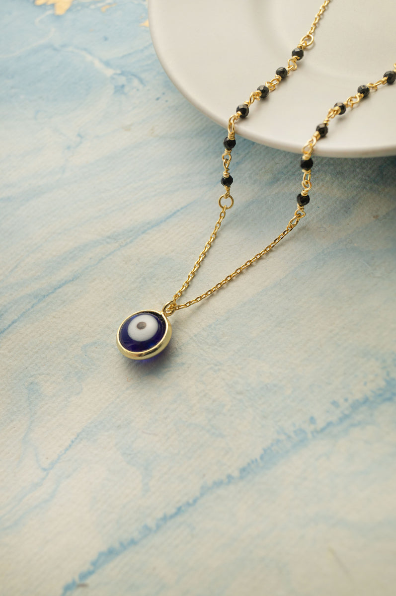 Buy Stylish Evil Eye Gold Plated Sterling Silver Mangalsutra Necklace by Mannash™ Jewellery