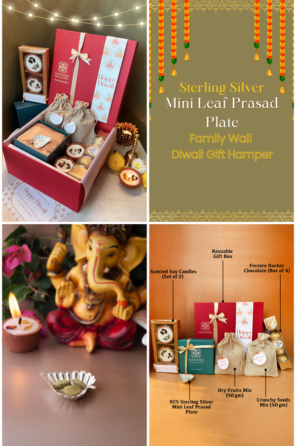 Mini Leaf Prasad Plate - Family Wali Diwali Gift Hamper | 925 Silver ...