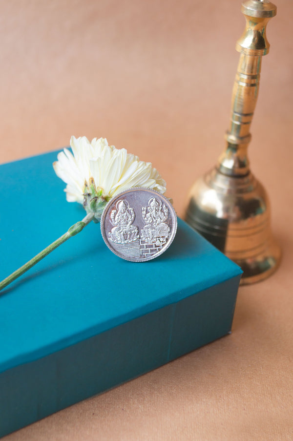 Lakshmi Ganesha 999 Purity Silver 5g Coin | 925 Silver Jewellery by Mannash