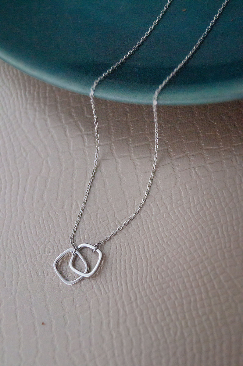 Minimal Interlinked Links Sterling Silver Chain Necklace | 925 Silver ...