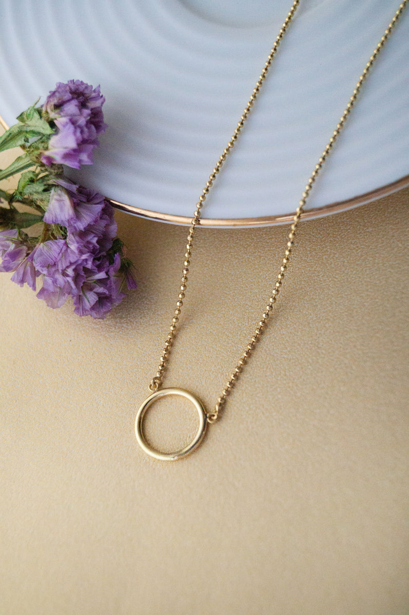 Buy Minimal Circle Gold Plated Sterling Silver Chain Necklace by ...