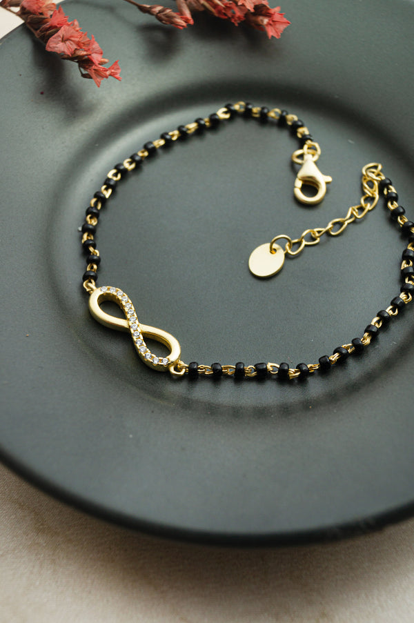 Together Till Infinity Gold Plated Sterling Silver Mangalsutra Bracelet ...